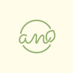 Letter am line art leaf plant feminine botanical Vector Image