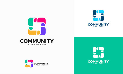 Modern community logo designs concept group Vector Image