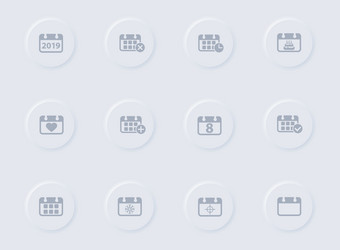 Calendar gray icons Royalty Free Vector Image - VectorStock