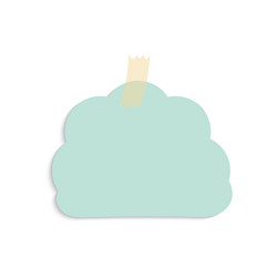 Blank green cloud reminder note Royalty Free Vector Image