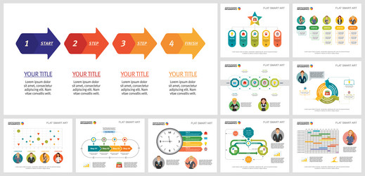 Different business chart design set Royalty Free Vector