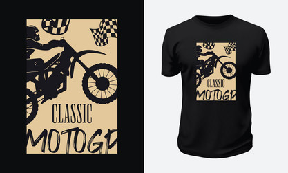 Motorcycle and racing t shirt design graphic Vector Image