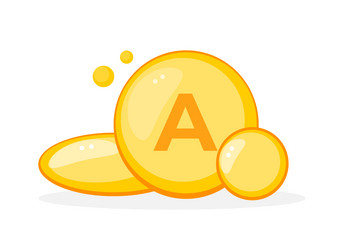 Showing yellow capsules with a imprint Royalty Free Vector