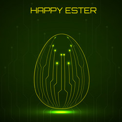Abstract technology easter eggs with circuit board