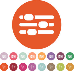 Adjustment icon settings symbol flat Royalty Free Vector