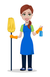 Cleaning company staff in uniform Royalty Free Vector Image