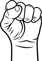 Raised hand showing a fist symbol of strength Vector Image