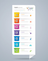 Timeline infographics design with 7 options Vector Image