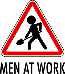 Men at work sign isolated on transparent Vector Image