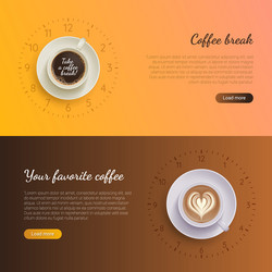 Coffee break banner templates set Royalty Free Vector Image