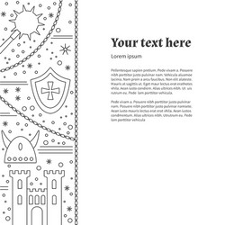 Flyer poster template with medieval line icons Vector Image