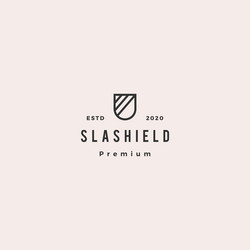 Slash shield logo icon Royalty Free Vector Image