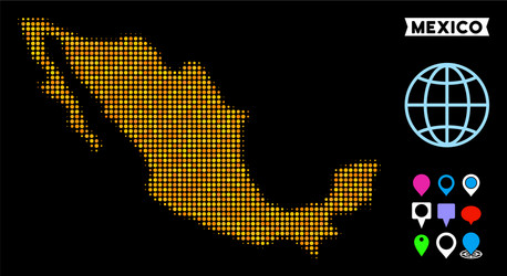 Halftone grey mexico map Royalty Free Vector Image