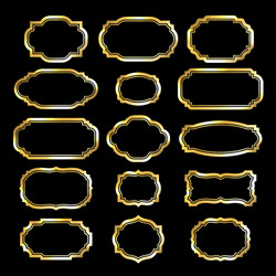 Golden frames modern gold geometric frames Vector Image