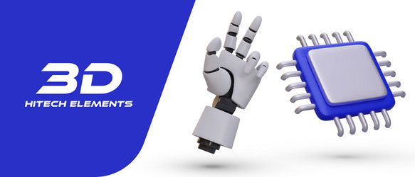 Realistic robotic arm microprocessor robotics Vector Image