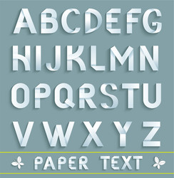 Paper font letters numbers and orthograph Vector Image