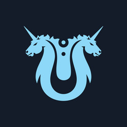 Unicorn abstract sign Royalty Free Vector Image