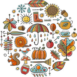 Autumn set design elements Royalty Free Vector Image