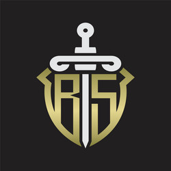 Bs logo monogram with four cone rounded Royalty Free Vector