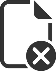 Cancel file icon Royalty Free Vector Image - VectorStock