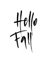 Hello autumn brush lettering Royalty Free Vector Image