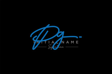 Initial pg signature logo template hand drawn Vector Image