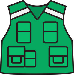 Army vest icon cartoon tactical jacket Royalty Free Vector