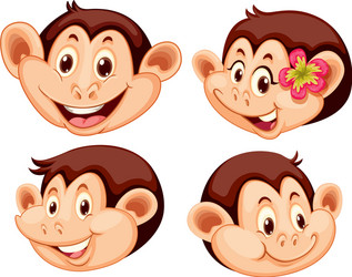 Set of cute cat face Royalty Free Vector Image