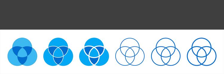 Blank solid and wire frame circle overlap Vector Image