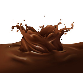 Chocolate splash 3d realistic Royalty Free Vector Image