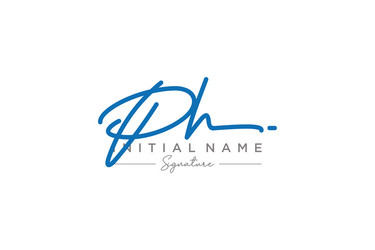 Initial ph signature logo template hand drawn Vector Image