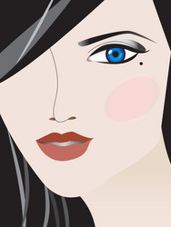 Object bold face brown eyes Royalty Free Vector Image