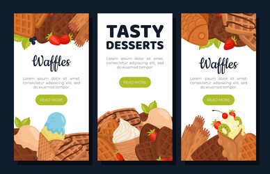 Healthy toasts mobile app templates set breakfast Vector Image
