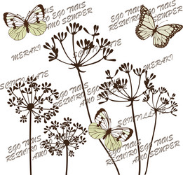 Wild flowers blossom branch seamless pattern Vector Image