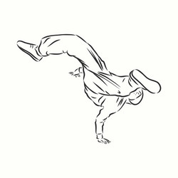 Break dancer in dynamic pose Royalty Free Vector Image