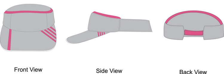 Set caps front back and side view Royalty Free Vector Image