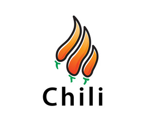 Modern hot fire flames chili logo design Vector Image