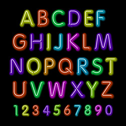 Neon alphabet Royalty Free Vector Image - VectorStock