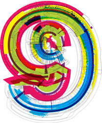 Art sketched fonts number symbols number 9 Vector Image