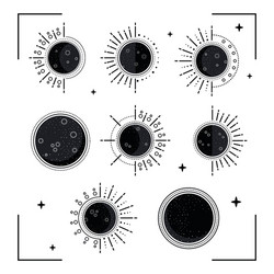 Twelve moons phases Royalty Free Vector Image - VectorStock