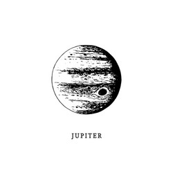 Hand drawn planet jupiter Royalty Free Vector Image