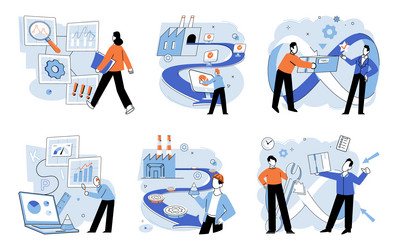 Manufacturer model strategic planning is Vector Image