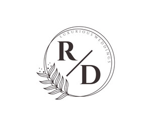 Rd initials letter wedding monogram logos Vector Image