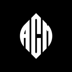 Acm circle letter logo design Royalty Free Vector Image