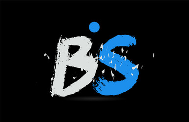 Alphabet letter combination bs b s with grunge Vector Image