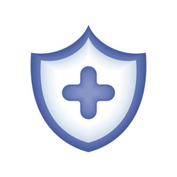 Medical shield cross Royalty Free Vector Image