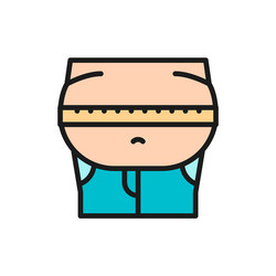 Fat human icon in 5 different style outline Vector Image
