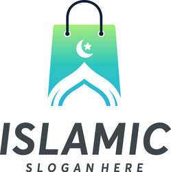 Islamic center logo designs concept mosque point Vector Image