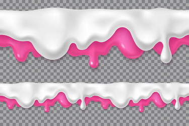 Flowing realistic pink sweet melting icing Vector Image