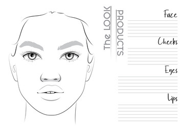 Realistic makeup artist face chart blank template Vector Image